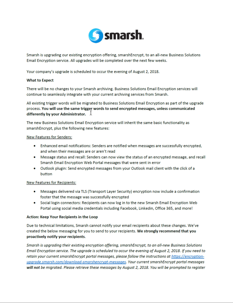 FAQ: Encryption Administrator Center | Smarsh – Encryption Upgrade